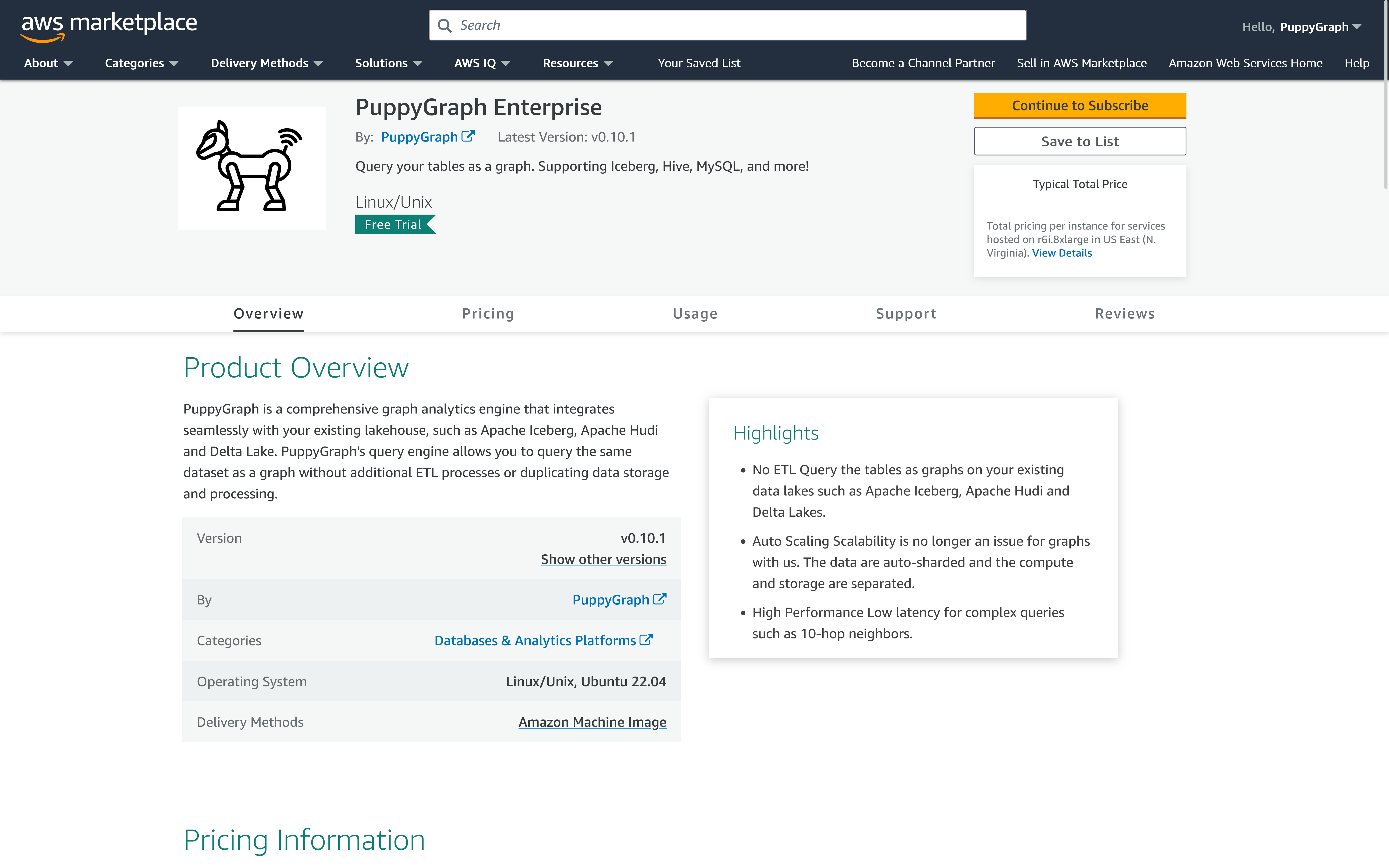 Launching PuppyGraph from AWS Marketplace - PuppyGraph Docs